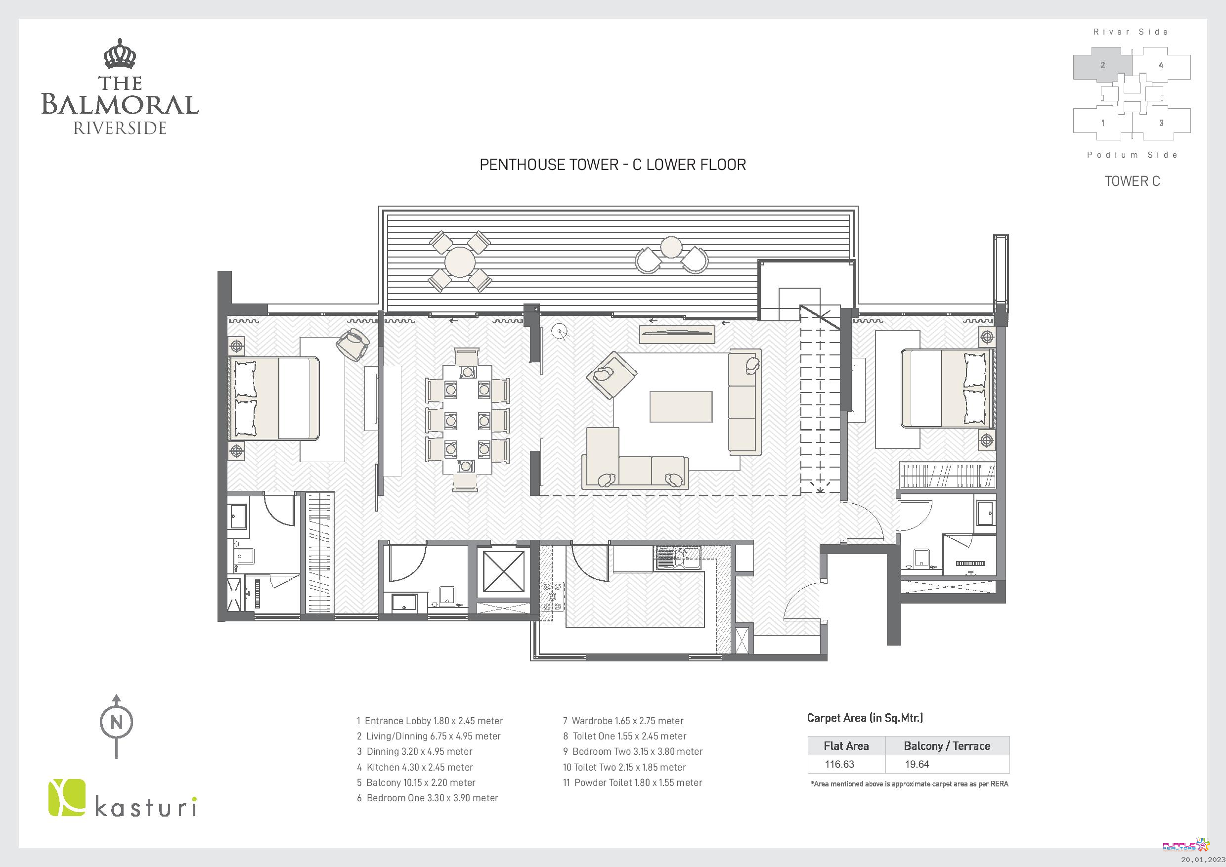 Kasturi The Balmoral Riverside Balewadi Baner Pune 3BHK 4BHK - Purple ...