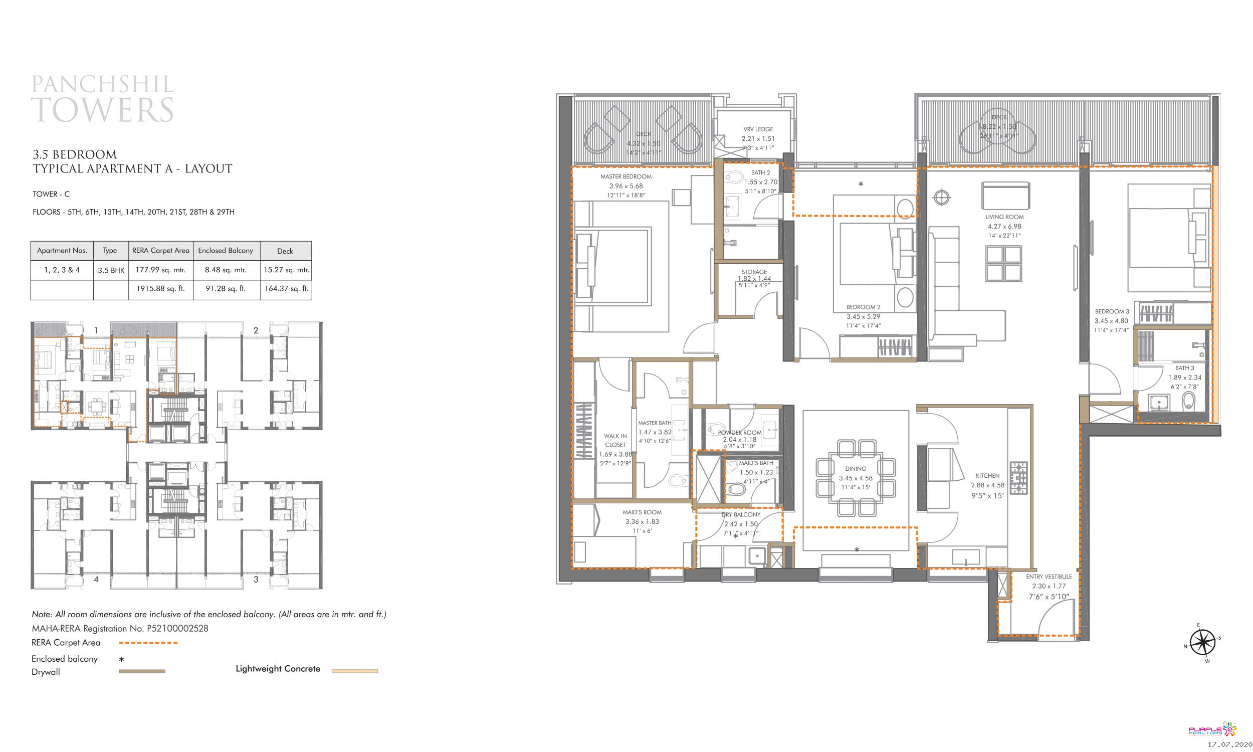Panchshil Towers Kharadi Pune 3 and 4BHK with Servants Room Penthouses ...