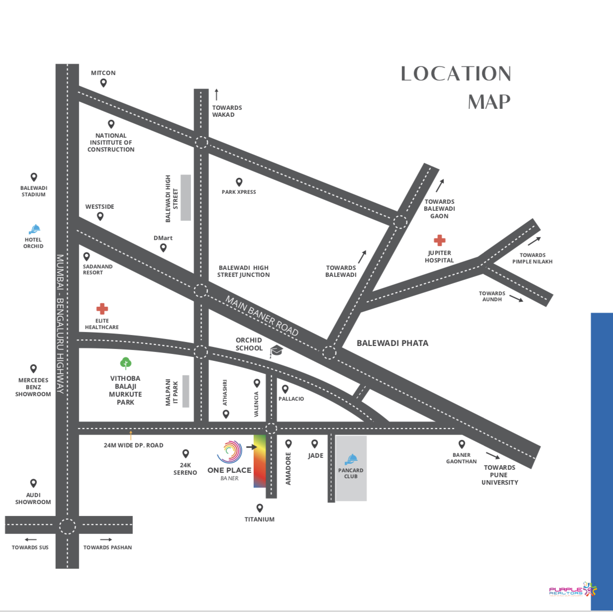 ONE PLACE BANER PUNE COMMERCIAL OFFICE SPACE AND SHOWROOM - Purple ...