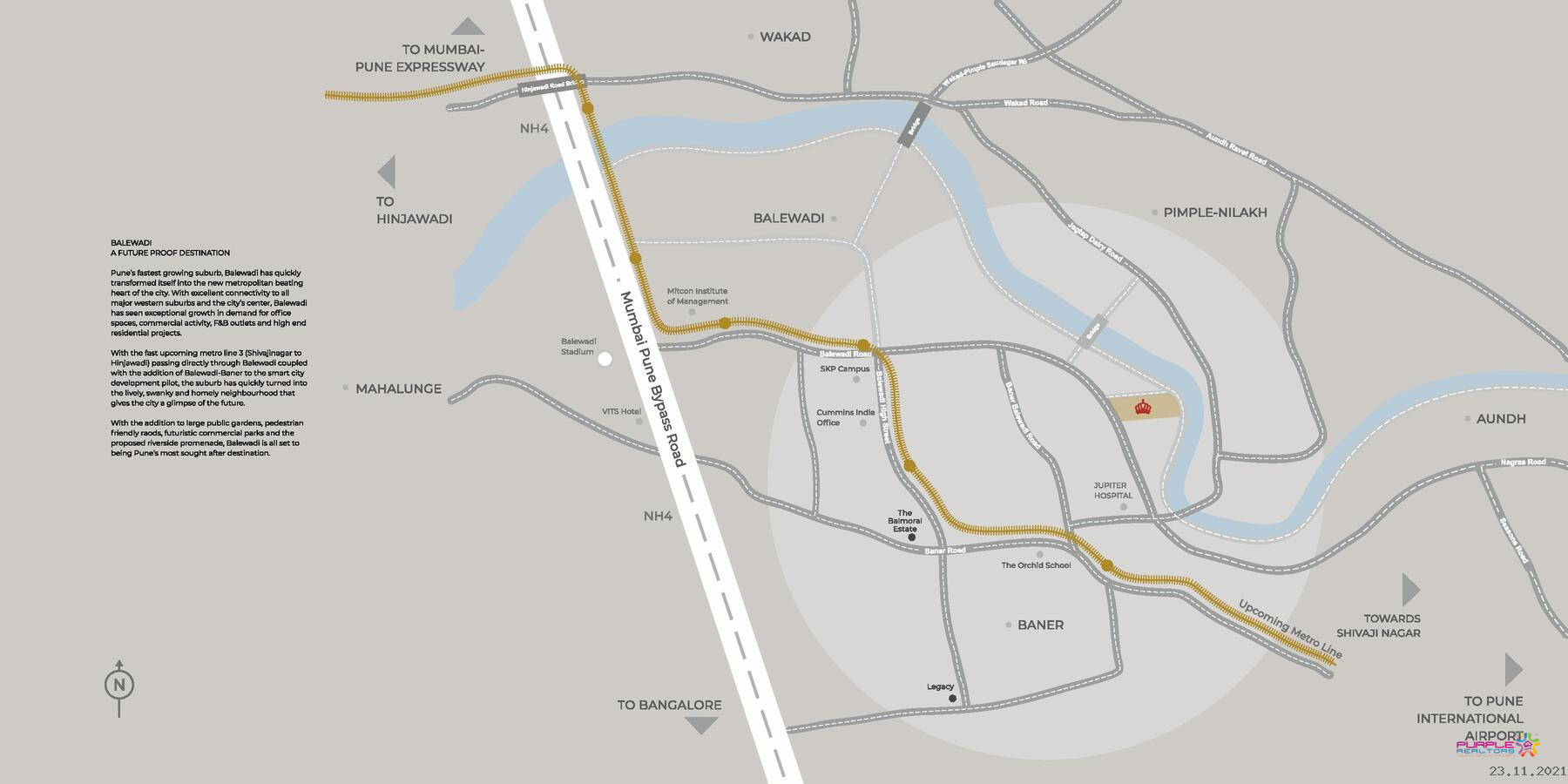 Kasturi The Balmoral Riverside Balewadi Baner Pune 3BHK 4BHK - Purple ...